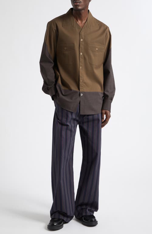 MAISON MARGIELA MM6 Maison Margiela Colorblock Virgin Wool Blend Shirt Jacket